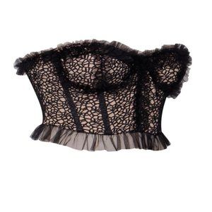 Miss Circle | Tops | Orah Black Mesh And Lace Corset Top | Poshmark
